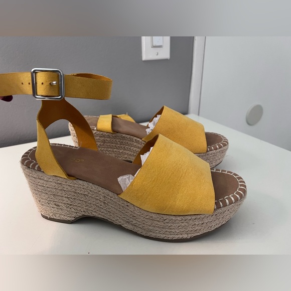 BAMBOO | Shoes | Yellow Wedge Sandal | Poshmark